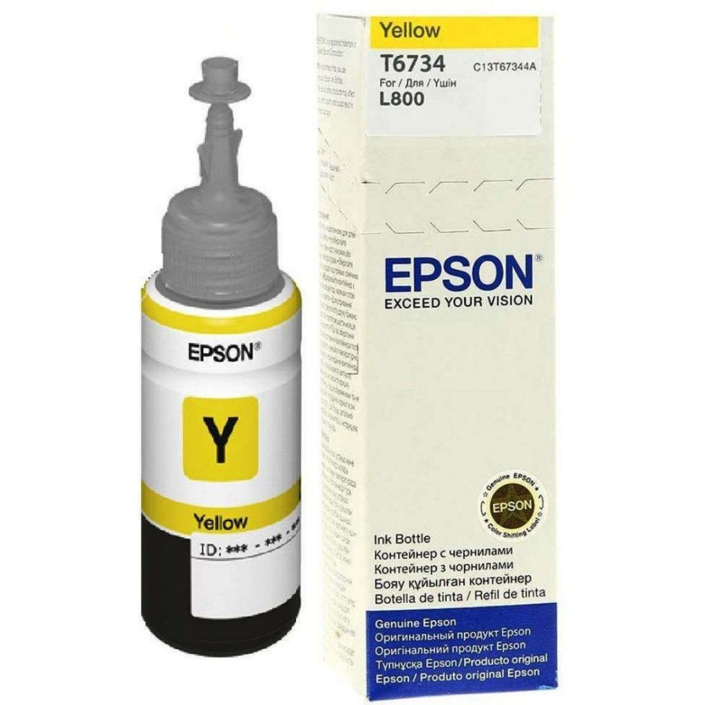 Epson Original Ink Yellow For L800/L1800 70ml - T6734 - Jungle.lk