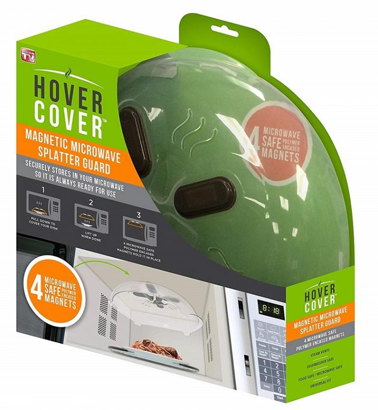 Hover Cover Magnetic Microwave Splatter Guard Lid With Steam Vents - As ...