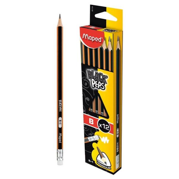 Maped Black's Peps HB Triangular Pencil - 12 Pack - Jungle.lk