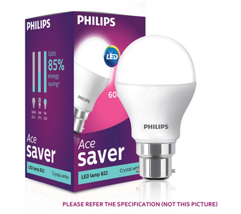 Philips LED Bulb B22 - 7W Saver - Pin Type - Jungle.lk