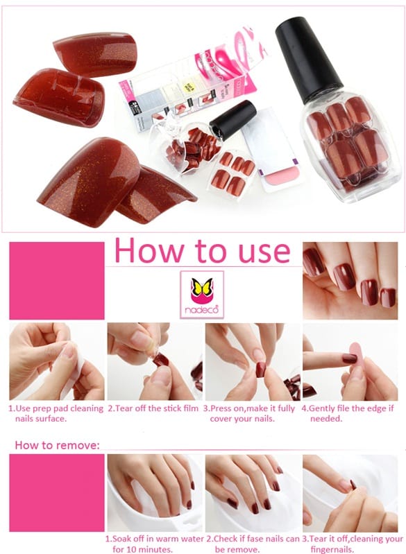 Nadeco Chrome Holographic Luxury Press-on Manicure False Nail 12 Sizes ...