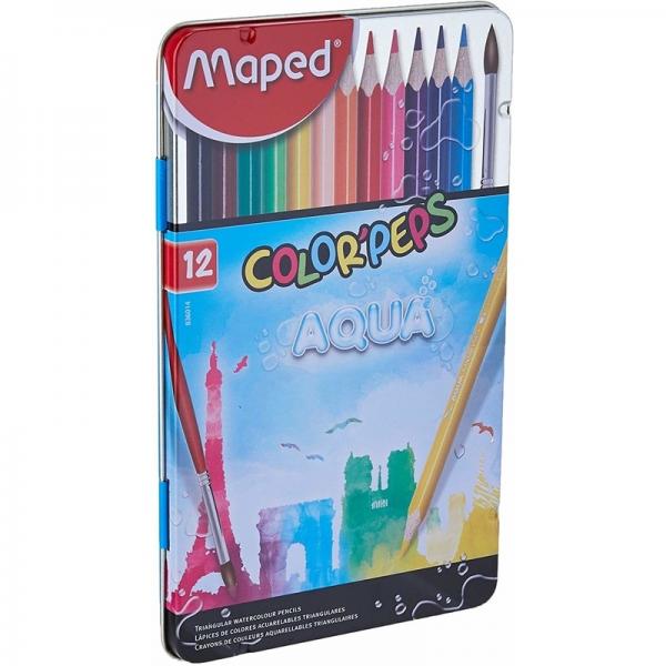 Maped Color Peps AQUA 12 Metal Box - Jungle.lk