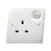 Orange Casablanca X5 Series 13A Square Pin Switched Socket Outlet White ...