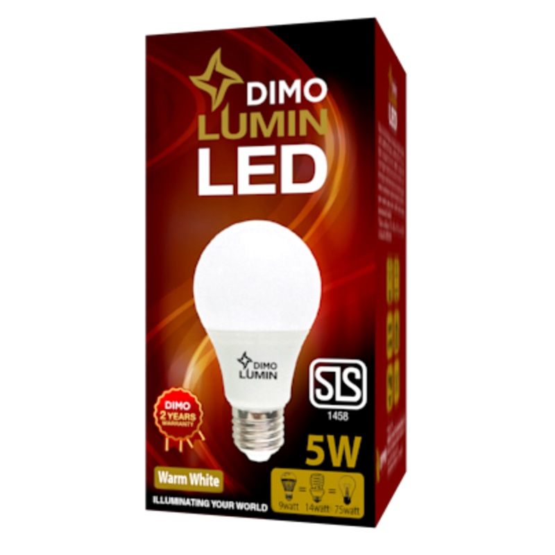 Dimo Lumin LED A3 Bulb E27 5W Warm White - Screw Type - Jungle.lk