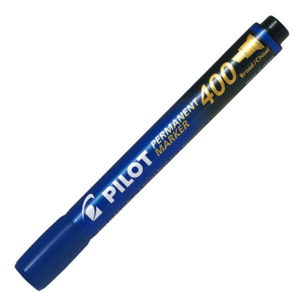 Pilot Permanent Marker 400 - Marker Pen - Blue - Broad Chisel Tip SCA ...