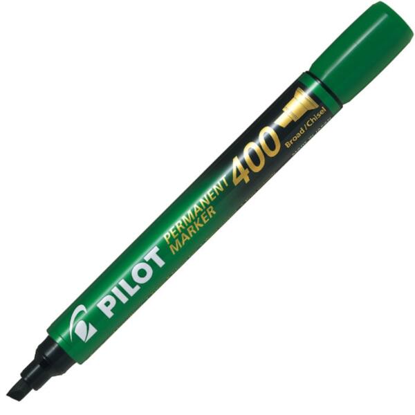Pilot Permanent Marker 400 - Marker Pen - Green - Broad Chisel Tip SCA ...