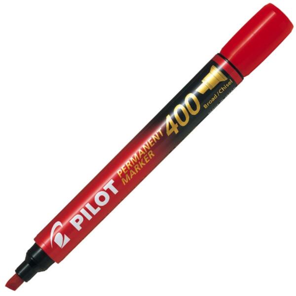 Pilot Permanent Marker 400 - Marker Pen - Red - Broad Chisel Tip SCA ...