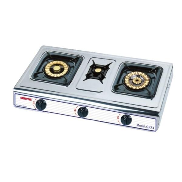 Geepas 3 Burner Stainless Steel Gas Cooker - GK74 - Jungle.lk