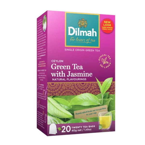 Dilmah Pure Ceylon Green Tea With Jasmine – 20 Tea Bags - Jungle.lk